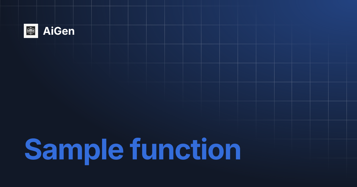 Sample function | AiGen